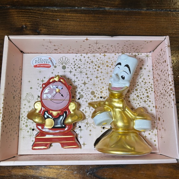 Disney | Kitchen | Disney Gold And Red Cogsworth Lumire Hand Painted ...